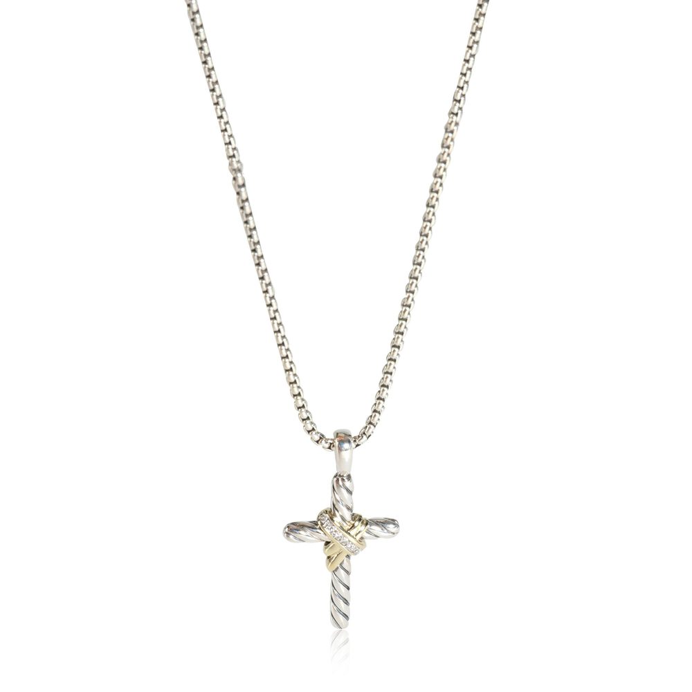 David Yurman Cable Collectibles Diamond Cross Pendant… - Gem